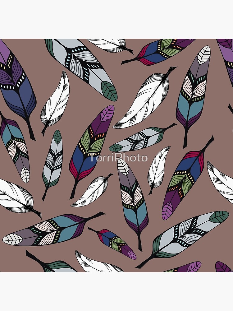 "Colorful tribal feathers print. Vector illustration" Photographic ...