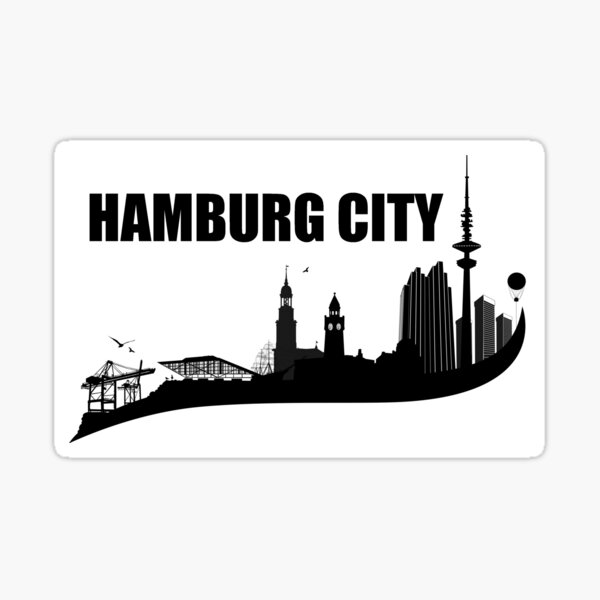 "Hamburg skyline" Sticker by leopolding | Redbubble