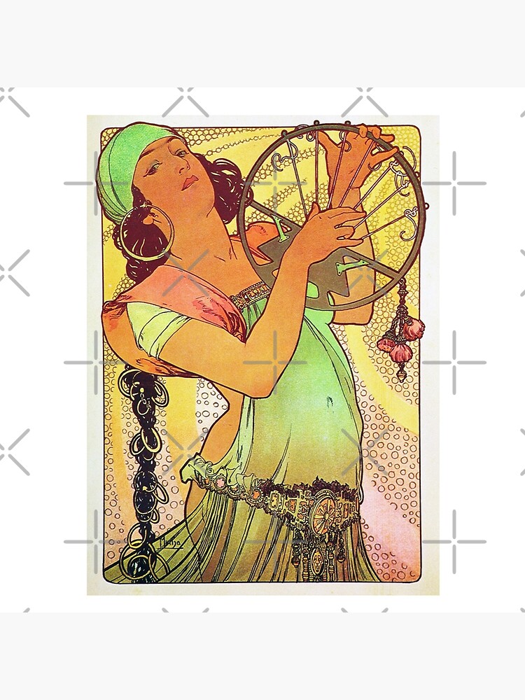 "Alphonse Mucha Vintage Gypsy Woman Art" Art Board Print for Sale by ...