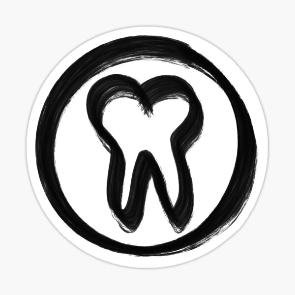 "Japanese Calligraphy Tooth Art" Sticker for Sale by Falkor123 | Redbubble