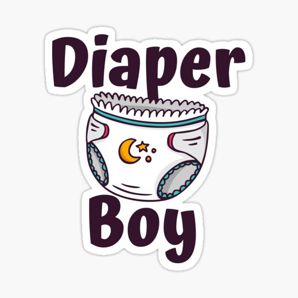 "ABDL Diaper Boy DDLG adult baby diaper" Sticker for Sale by vintageday ...