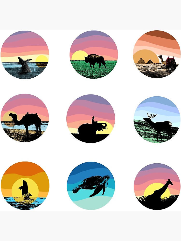 "Retro style animals pack" Poster for Sale by faunafirm | Redbubble