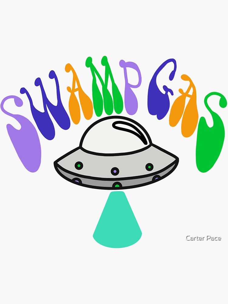 "Swamp Gas (UFO Coverup) Color" Sticker by CarterPaceArt | Redbubble