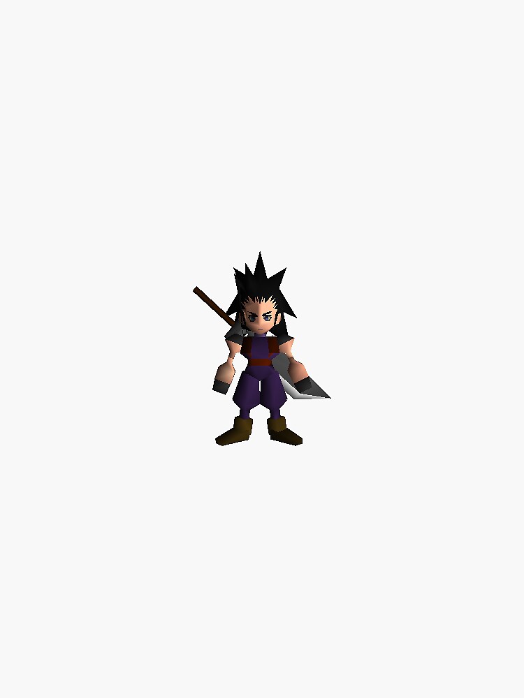 "zack fair ps1 model " Sticker for Sale by mattycamps854 | Redbubble
