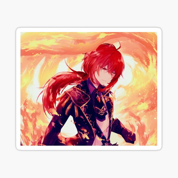 "Diluc - Portrait | Genshin Impact" Sticker for Sale by Reigill | Redbubble