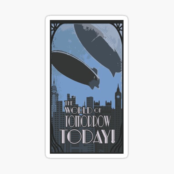 "The World of Tomorrow" Sticker by SquareDog | Redbubble