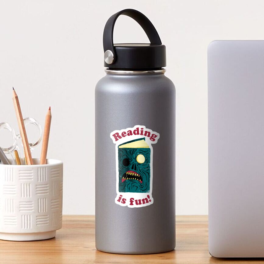 "Reading is Fun" Sticker for Sale by DinoMike | Redbubble
