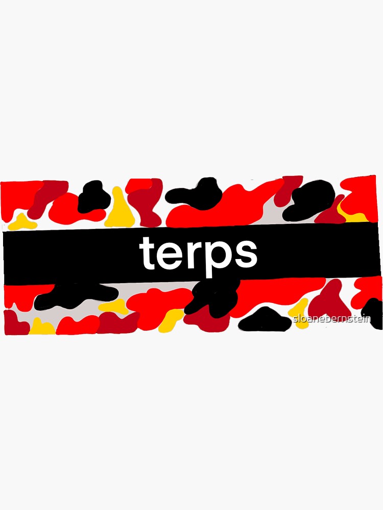 "Terps Red and Yellow Camo Sticker" Sticker for Sale by sloanebernstein ...
