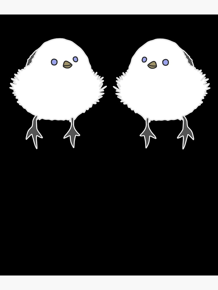 "SHIMA ENAGA | Japanese Bird | Fluffy White Ball | Long-tailed tit" Art ...