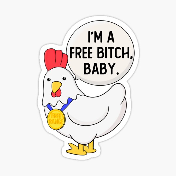 "Free Range Chicken" Sticker for Sale by BaconPancakes21 | Redbubble