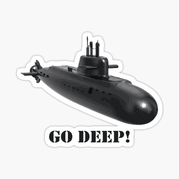 "Submarine, Go Deep ! Submarine" Sticker by Stefanbalaz | Redbubble