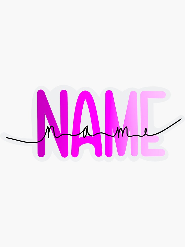 "Custom Name With Pink Gradient" Sticker by jhaldas14 | Redbubble