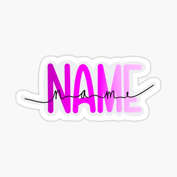 "Custom Name With Pink Gradient" Sticker by jhaldas14 | Redbubble
