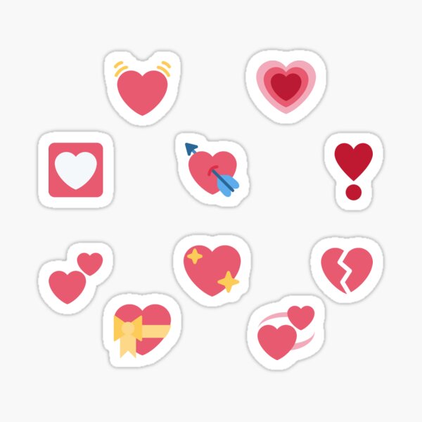 "Heart Emoji Sticker Pack" Sticker for Sale by roselia | Redbubble