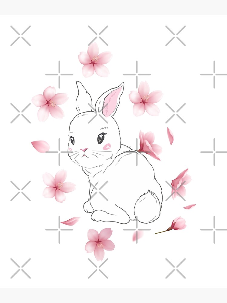 "Sakura Flowers Bunny - Cherry blossom" Poster by salaheddine03 | Redbubble