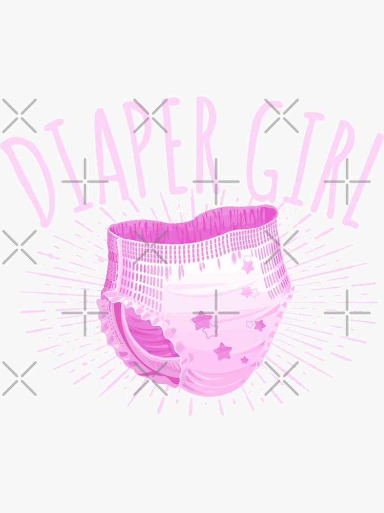 "ABDL DiaperGirl Diaper Girl DDLG adult baby diaper" Sticker for Sale ...