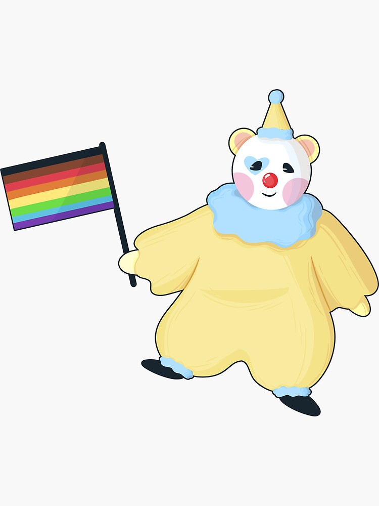 "Pride Clown Bear | POC Pride Flag" Sticker by Spondoodie | Redbubble