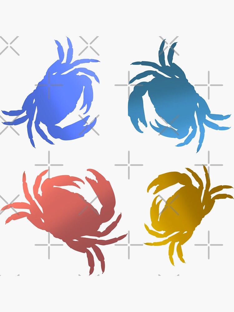 "Colorful beach crabs pack" Sticker for Sale by Kyleksm | Redbubble