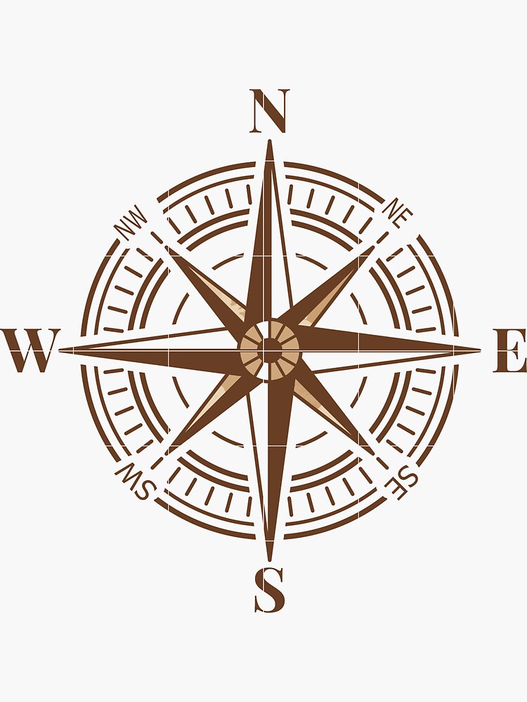 "Wind Rose Compass Spiral" Sticker for Sale by Oscarkusak | Redbubble