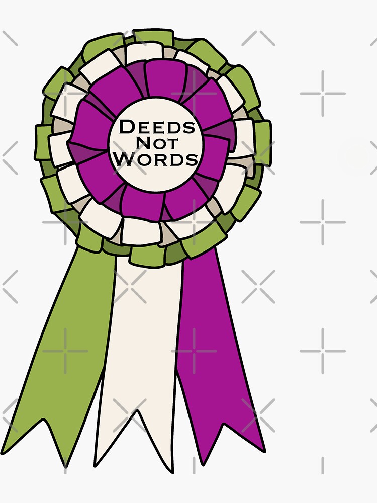 "Deeds Not Words | Feminist Suffragette Rosette | Womens Rights ...