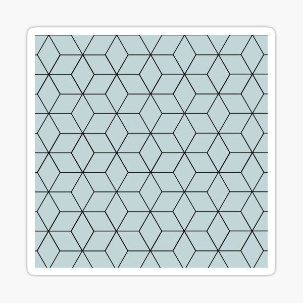 "Cuboid design - Mint and Black" Sticker by textiledesigns | Redbubble