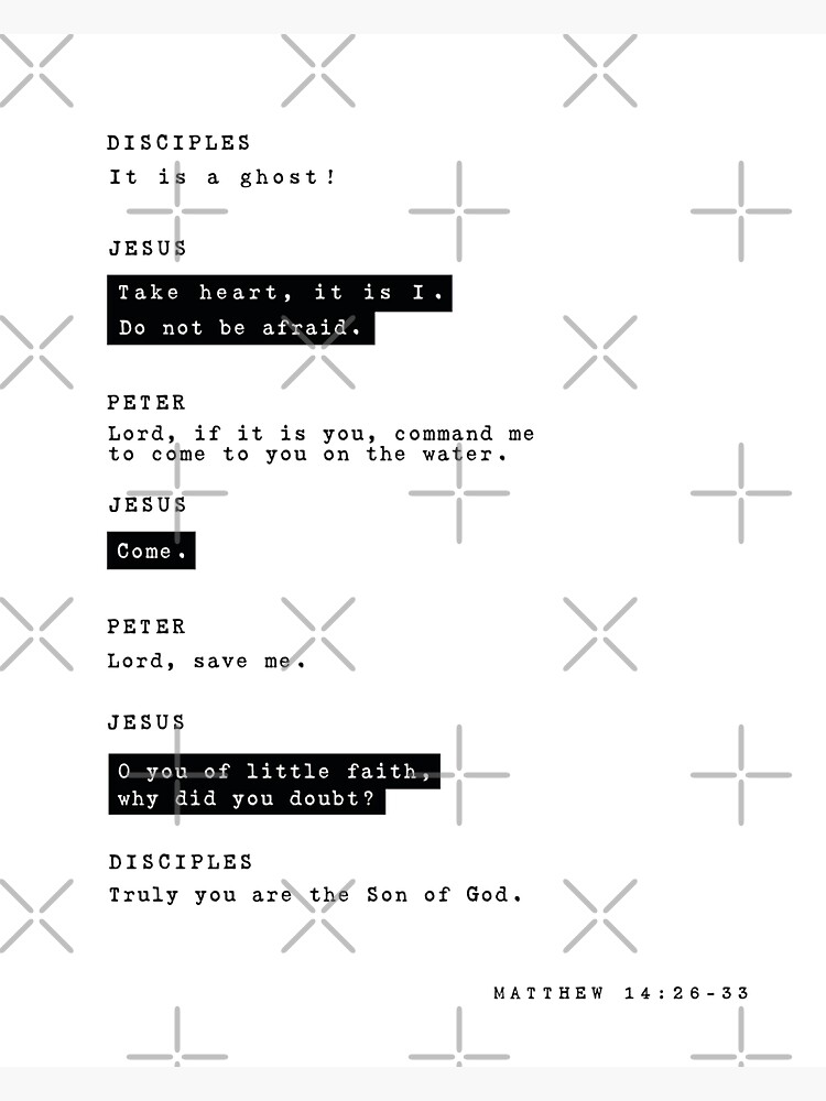 "Script of Matthew 14 Bible Verse Typography" Sticker by 1989Studios ...