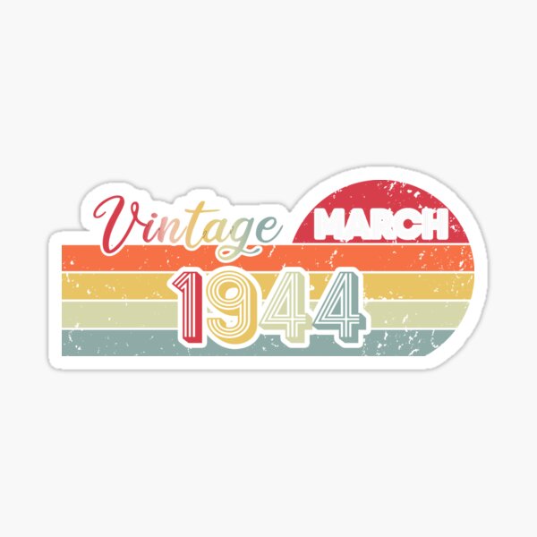 "Sunset Vintage March 1944 , Retro March Birthday , Born In 1944 ...