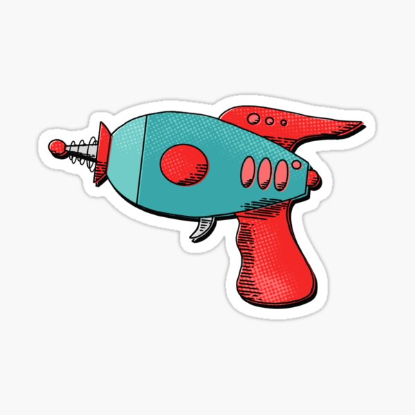 "Atomic Toy Ray Gun Hand Drawn and Lettered in Retro Vintage Style ...
