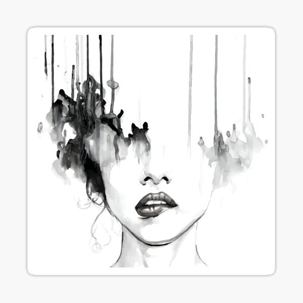 "girl face" Sticker by HEY-HABIBI0 | Redbubble