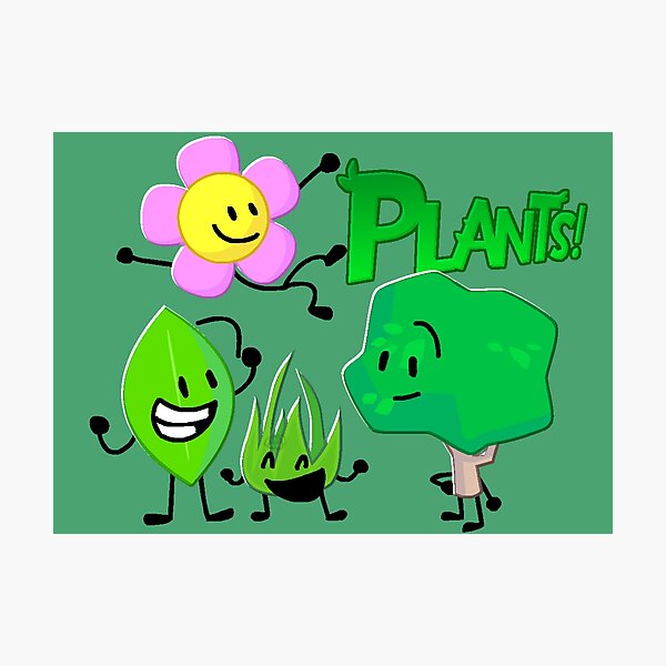 "BFDI Plant Characters" Photographic Print by tangydreamz | Redbubble