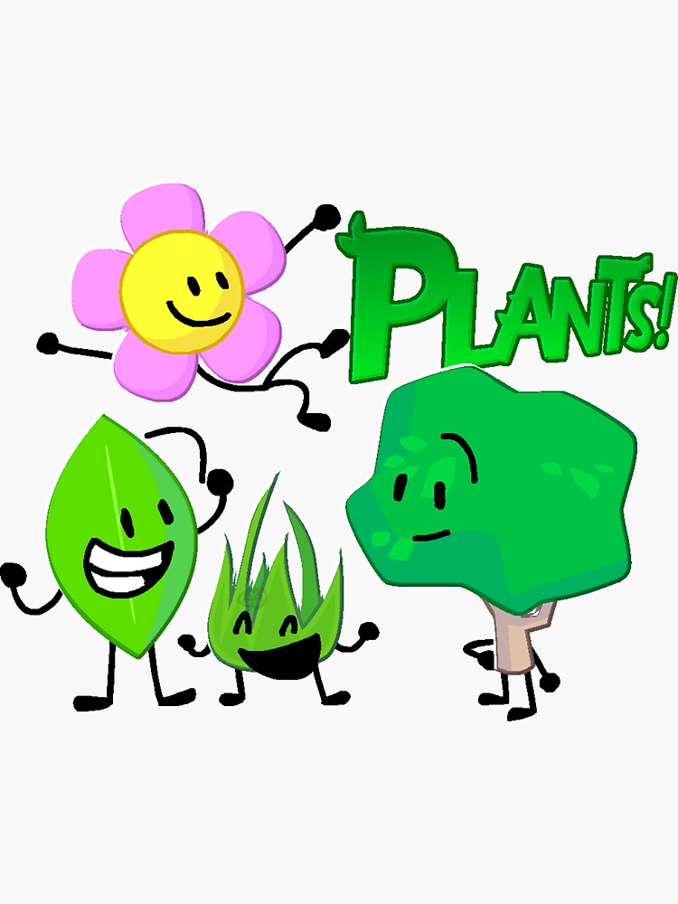 "BFDI Plant Characters" Sticker for Sale by PB&J Animations Shop ...