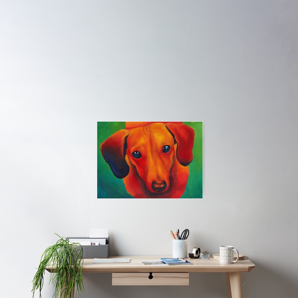 "Colorful Cute Rainbow Adorable Dachshund Weiner Dog Painting " Poster ...