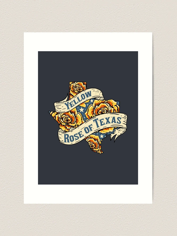 Yellow Rose Of Texas Art Texas Map With The Clip Yellow Rose Of Texas
