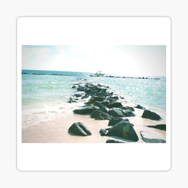 "Beautiful beach with stones." Sticker by PEKIMAX | Redbubble