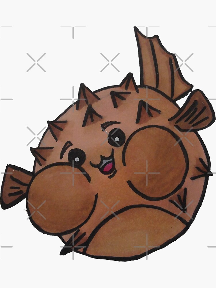 "Puff the puffer fish" Sticker for Sale by wickedhart13 | Redbubble
