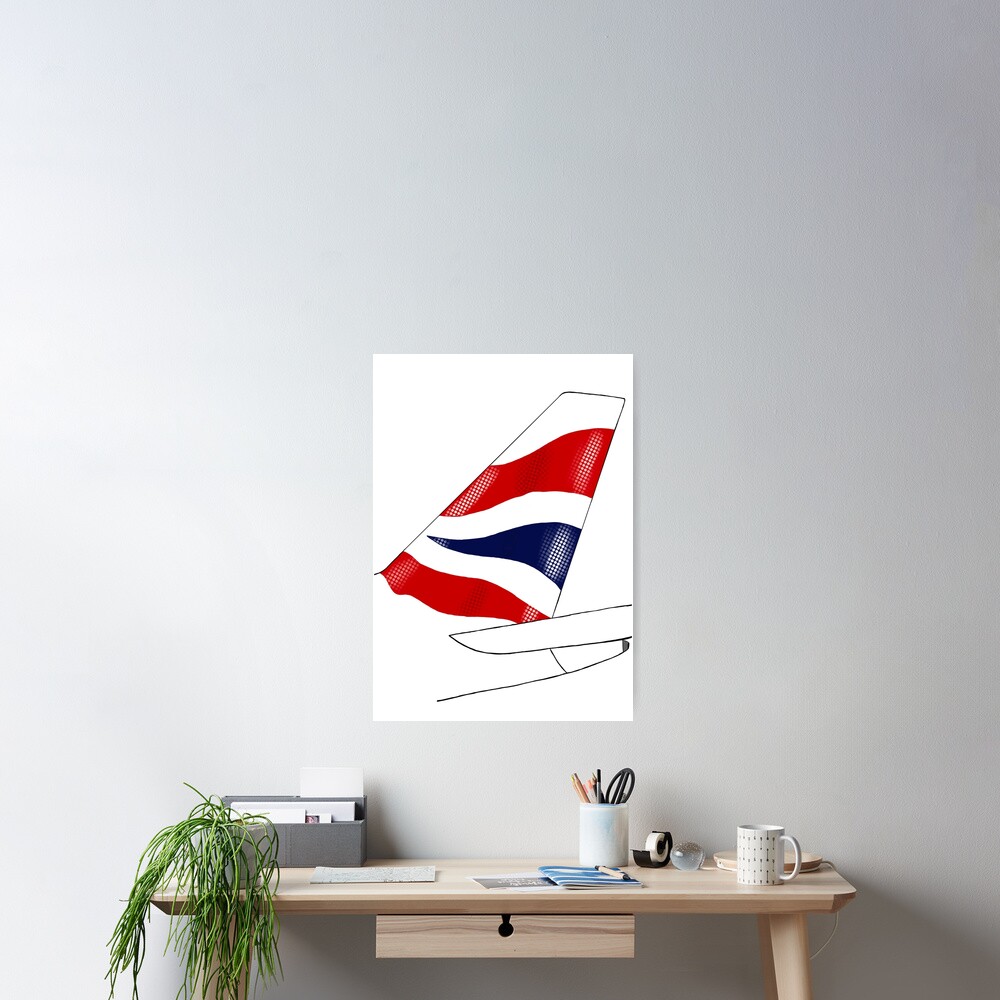 "British Aircraft Union Flag Tale Livery Illustration" Poster by ...