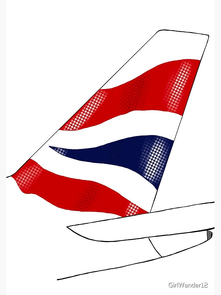 "British Aircraft Union Flag Tale Livery Illustration" Canvas Print for ...