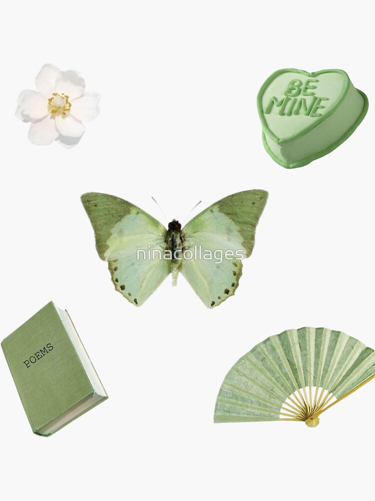 "Sage Green pack" Sticker for Sale by ninacollages | Redbubble