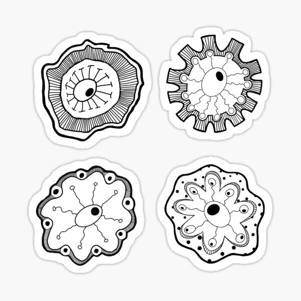 "Single Cell Paramecium set 2" Sticker by AnnieSingerArt | Redbubble