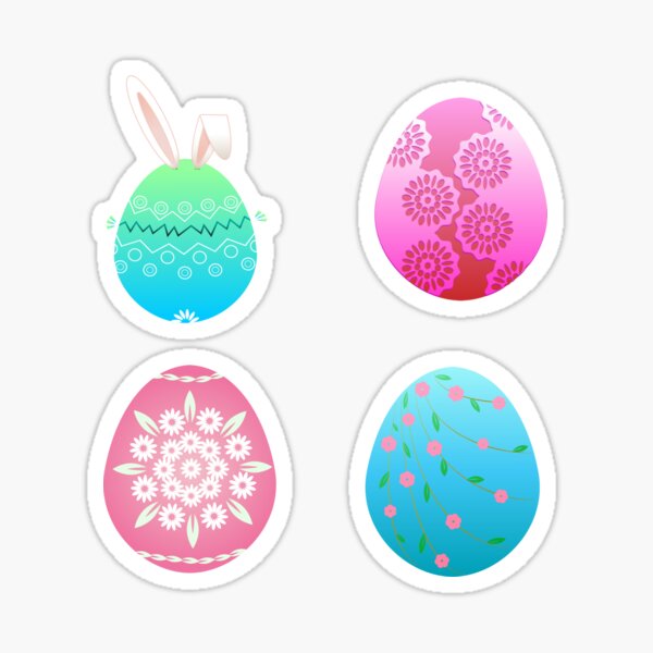 "Colored Easter Eggcellent Floral Eggs Sticker Pack " Sticker for Sale ...