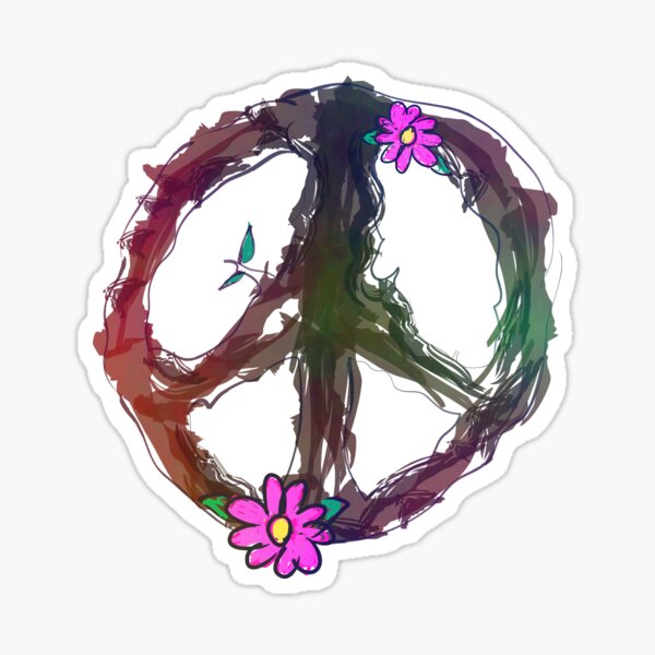 "PEACE-Natural Peace Sign" Sticker for Sale by NeonOf1986 | Redbubble