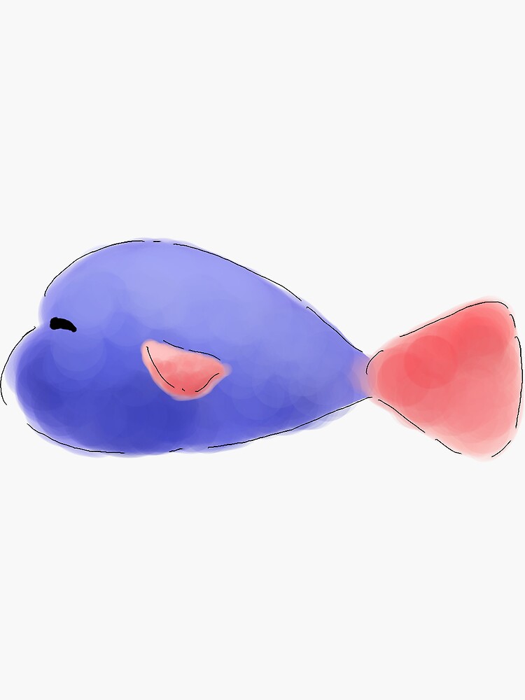 "Simple Hand Drawn Blue and Pink Fish " Sticker for Sale by ...