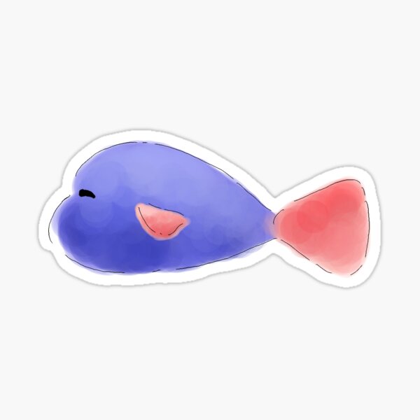 "Simple Hand Drawn Blue and Pink Fish " Sticker for Sale by ...