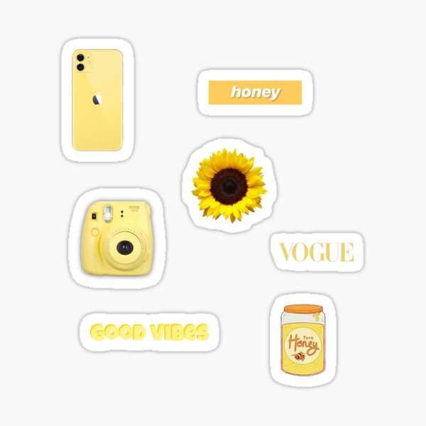 "Yellow sticker pack" Sticker by AlexaaDesigns | Redbubble