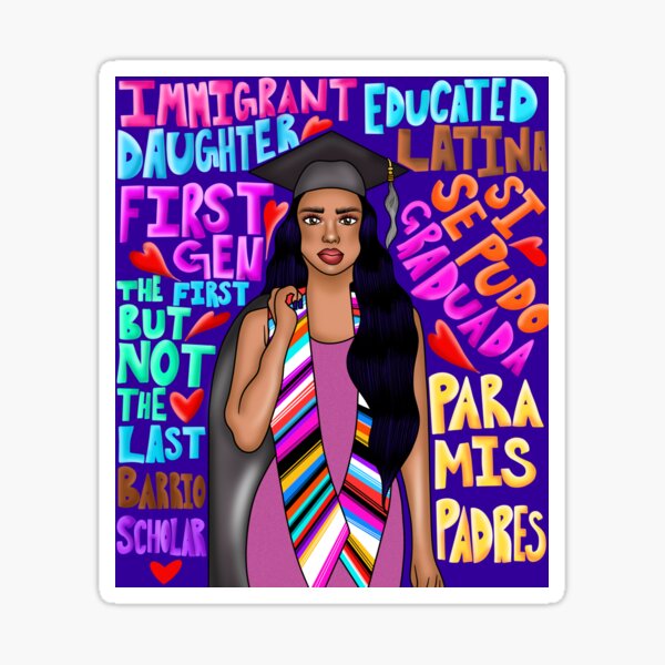 "Graduada" Sticker for Sale by Xicanapoet | Redbubble