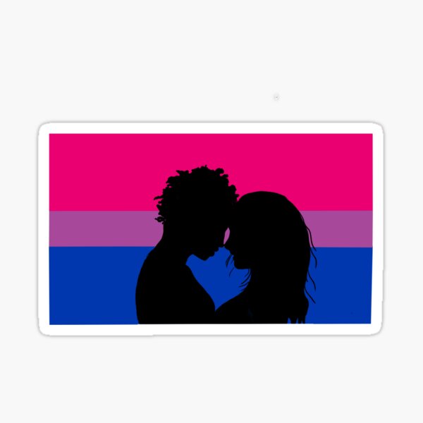 "Biracial wlw biracial flag silhouette" Sticker by MajoLugo | Redbubble