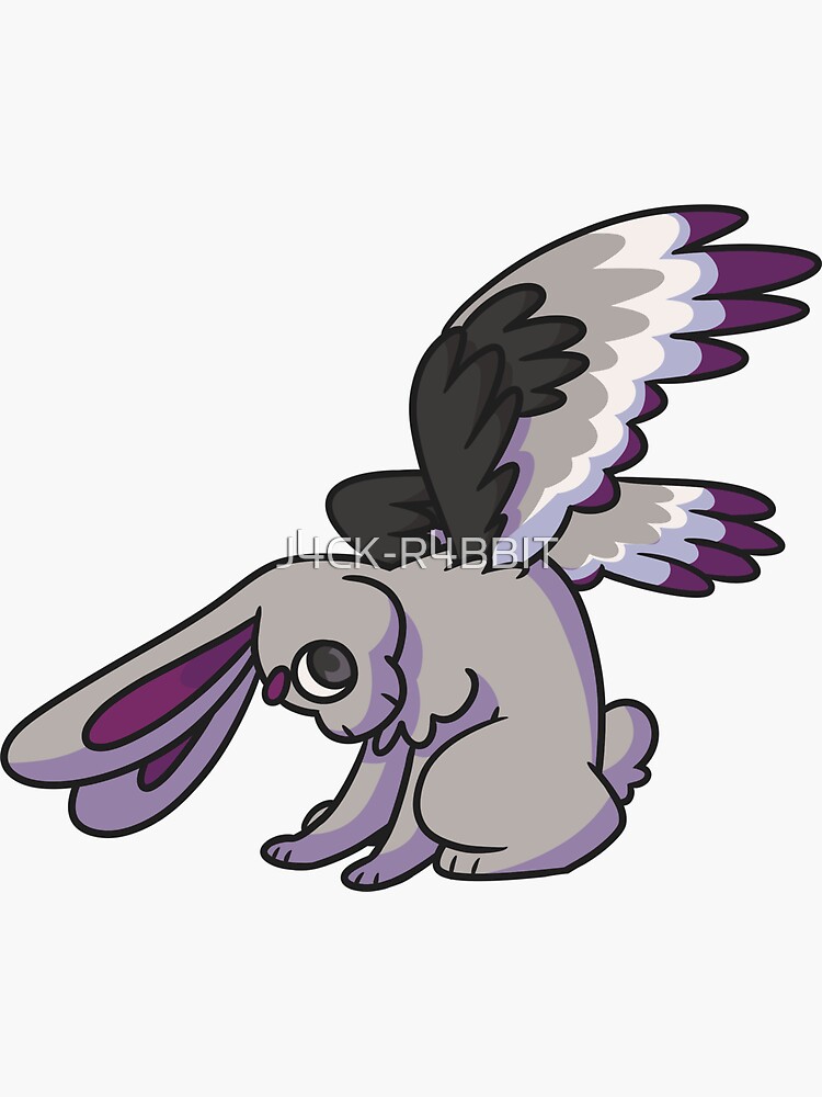 "Soaring Skvader Magical Rabbit Asexual" Sticker by J4CK-R4BBIT | Redbubble