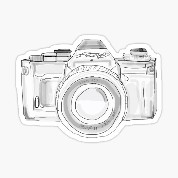 "canon camera sketch " Sticker by OhMyCollective | Redbubble