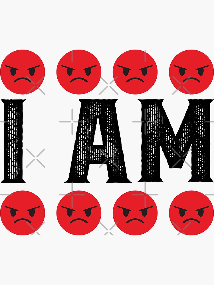" Angry React-I Am Angry" Sticker for Sale by elegantzone99 | Redbubble