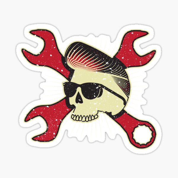 Greaser Skull Stickers | Redbubble